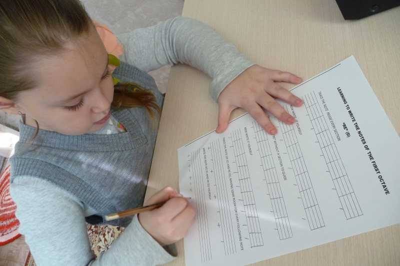 Music Notes Writing Practice Worksheets 3 – Soft Mozart